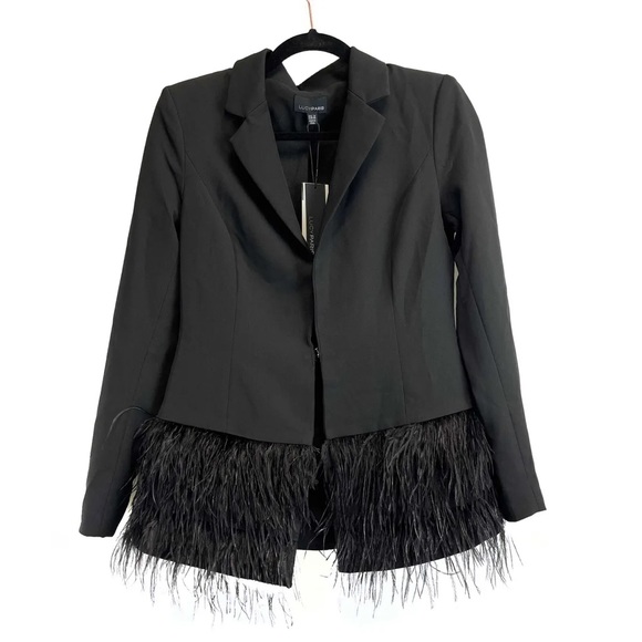 Lucy Paris | Jackets & Coats | Lucy Paris Feather Trimmed Blazer | Poshmark